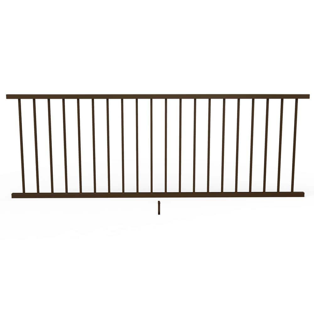 FORTRESS Inspire Railing 32.5 in. H x 8 ft. W Aluminum Brown Level ...