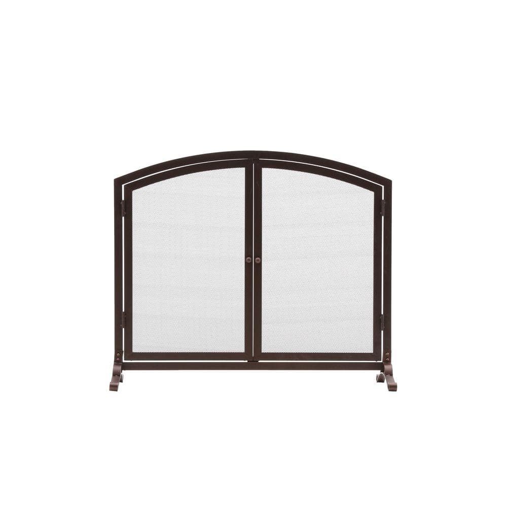 Home Decorators Collection Emberly Brown 1-Panel Fireplace Screen with ...