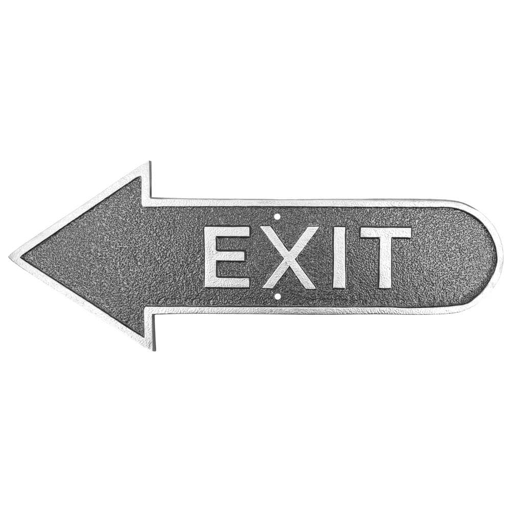 Montague Metal Products 6" x 15.5" Left Arrow Exit Statement Plaque ...