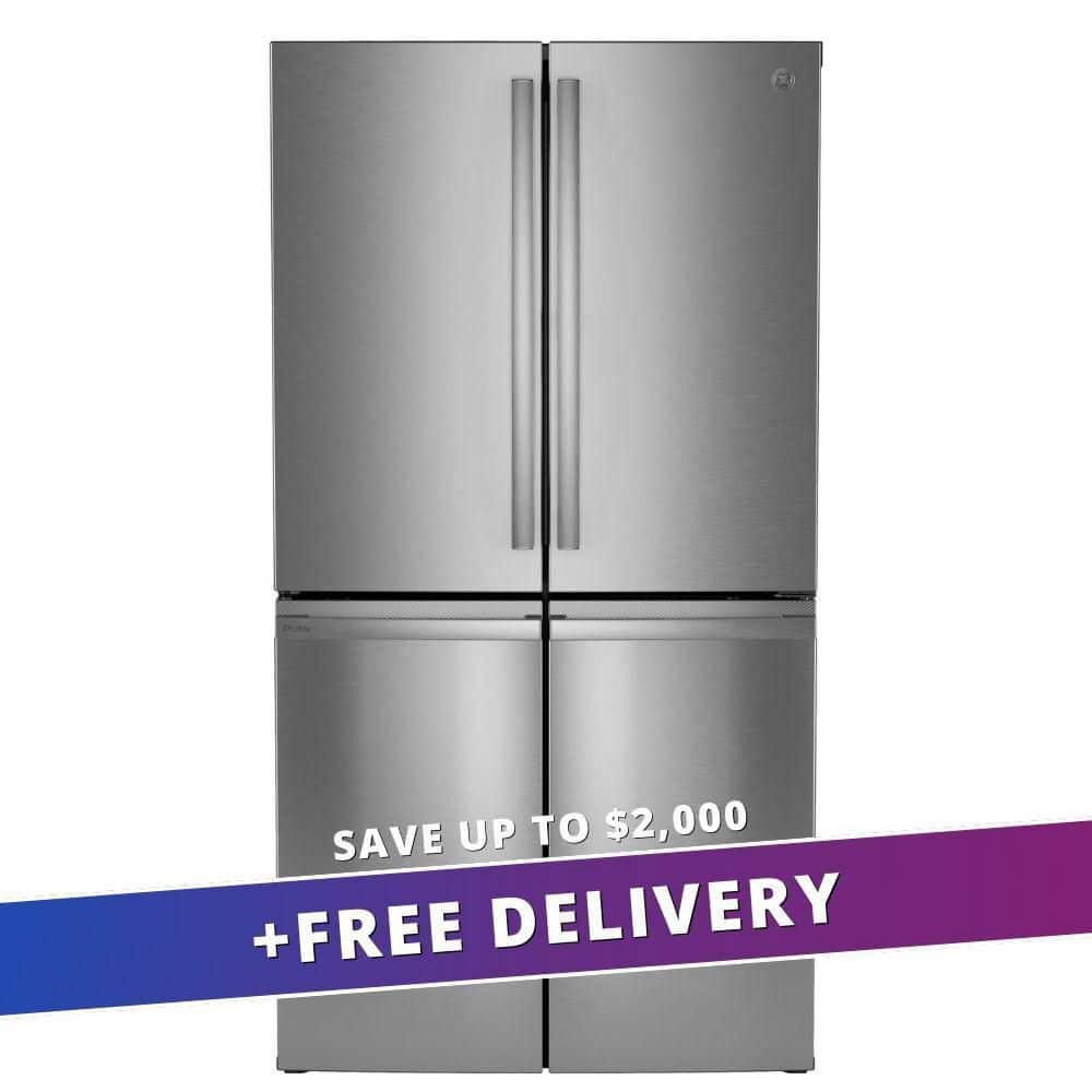 GE Profile 22.9 cu. ft. Counter-Depth Quad-Door Refrigerator with Dual ...