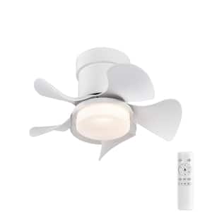 CACI Mall 11 in. Integrated LED Indoor Caged White Ceiling Fan with ...