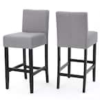 Noble House Lopez 26 in. Light Grey Counter Stools (Set of 2) 10365 ...