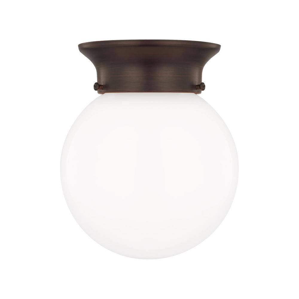 Generation Lighting Tomkin 6 in. 1-Light Bronze Flush Mount 5366EN3-710 - The Home Depot