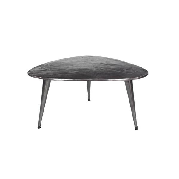 Litton Lane 38 in. Silver Triangle Aluminum Modern Coffee Table 18480 - The Home Depot