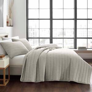 Stone Cottage Whitehill's 3-Piece Gray Solid Cotton Full/Queen Quilt ...