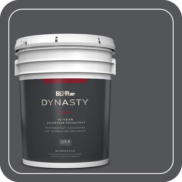 BEHR DYNASTY 5 gal. #N510-6 Orion Gray Flat Exterior Stain-Blocking ...