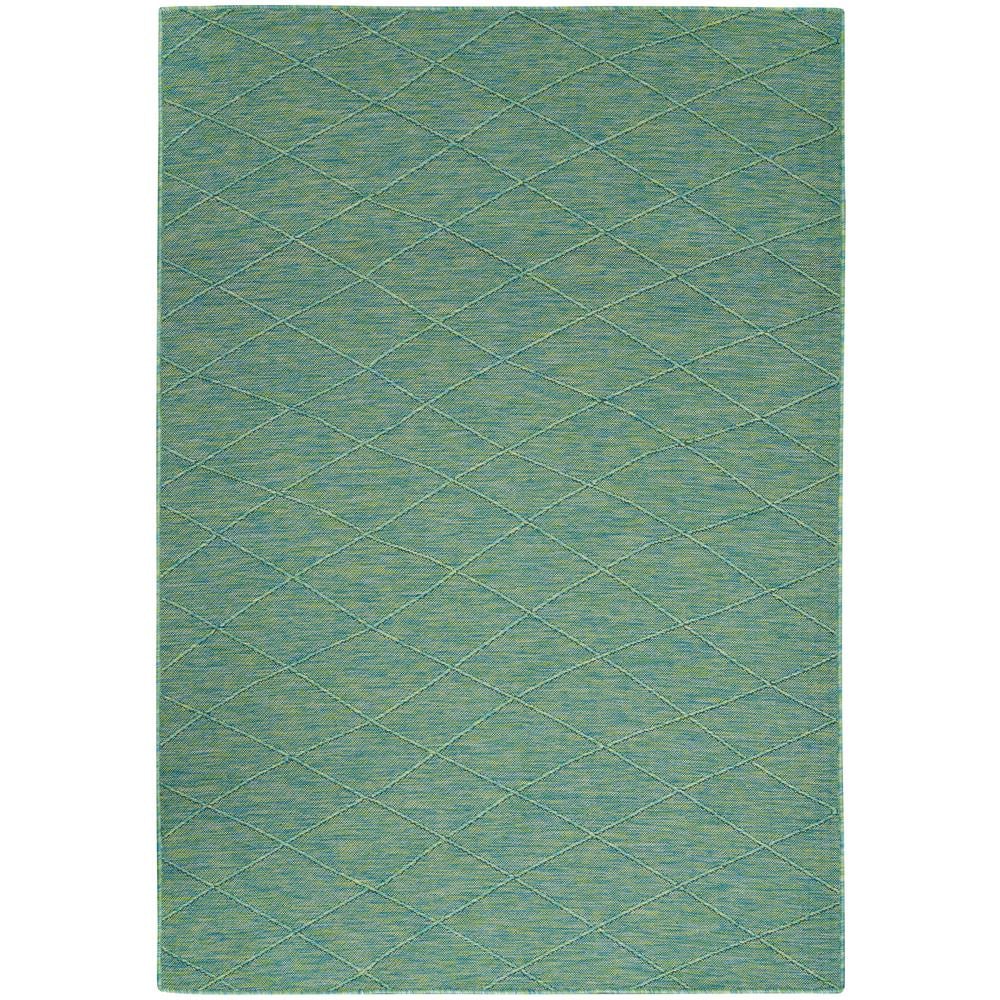 Nourison Washable Solutions Blue/Green 5 ft. x 7 ft. Diamond ...