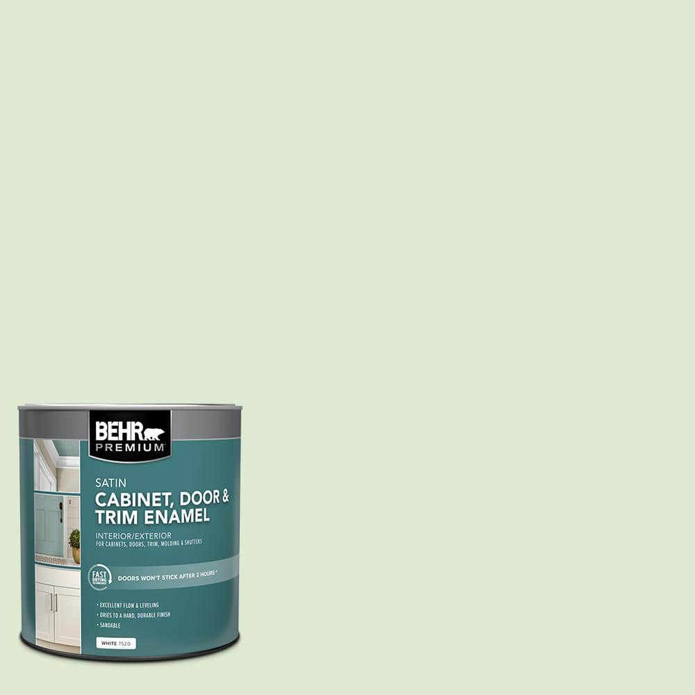 BEHR PREMIUM 1 qt. #M370-2 Cabbage Leaf Satin Enamel Interior/Exterior ...