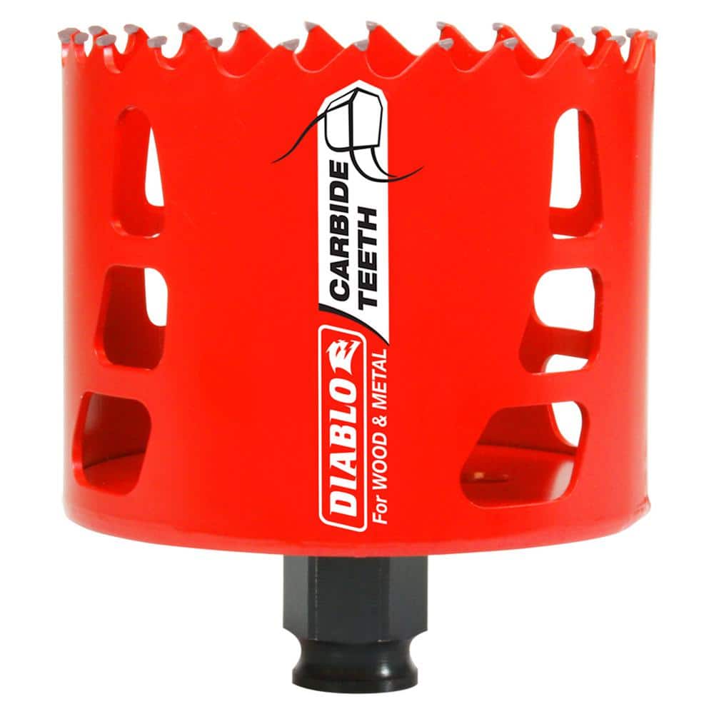 DIABLO 3-1/2 in. Carbide Hole Saw with 2-3/8 in. Cutting Depth ...