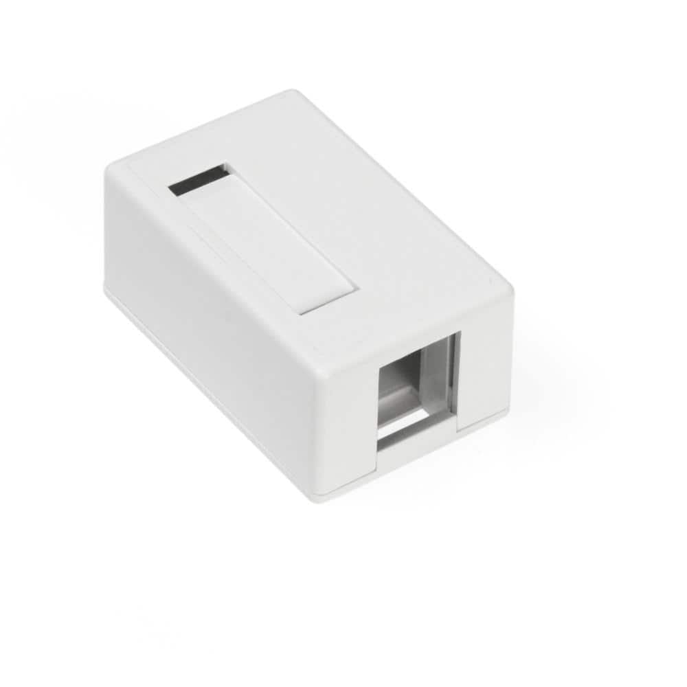 Leviton 1-Port QuickPort Surface Mount Box, White 41089-1WP 41089-1WP ...