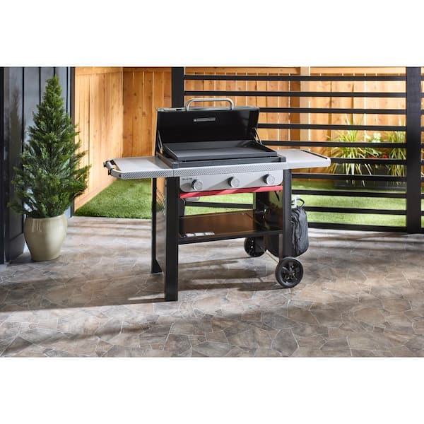 Weber Slate Griddle 3-Burner Propane Gas 28 in. Rust-Resistant Flat Top ...