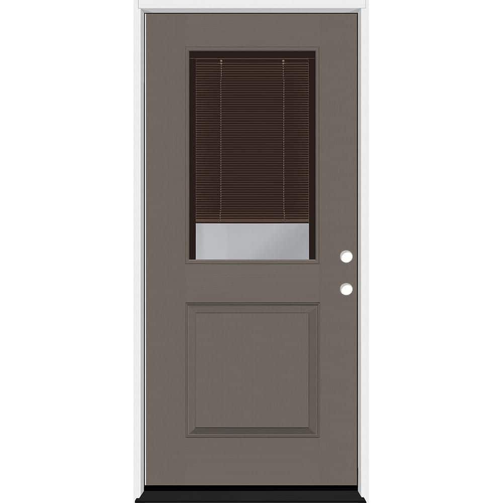 Steves & Sons Legacy 32 in. x 80 in. 1/2 Lite Clear Glass Mocha ...