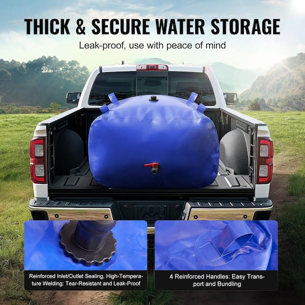 SVOPES 105.7 Gal. Water Storage Bladder, Collapsible RV Water Tank, Portable PVC Soft Water Bag ...