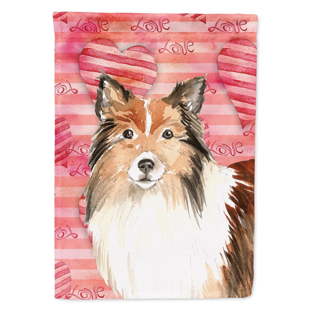 Caroline's Treasures 11 in. x 15-1/2 in. Polyester Love a Sheltie 2 ...