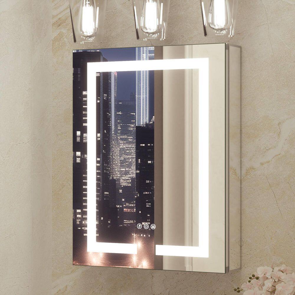 KeonJinn 20 in. W x 26 in. H Rectangular Aluminum Surface Mount LED ...