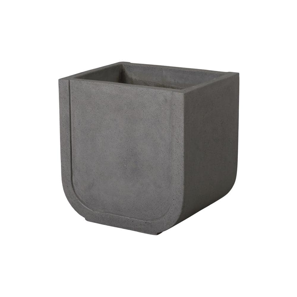 Emissary 20 in. L x 15 in. W x 20 in. H Gray Terrazzo Square Planter ...