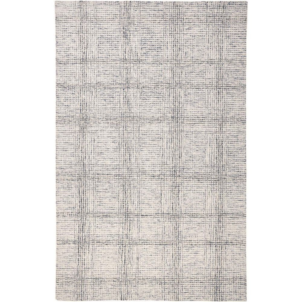 HomeRoots 5 ft. x 8 ft. Gray and Ivory Plaid Area Rug 2000512180 - The ...