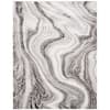SAFAVIEH Craft Gray/Silver 11 ft. x 14 ft. Marbled Abstract Area Rug ...