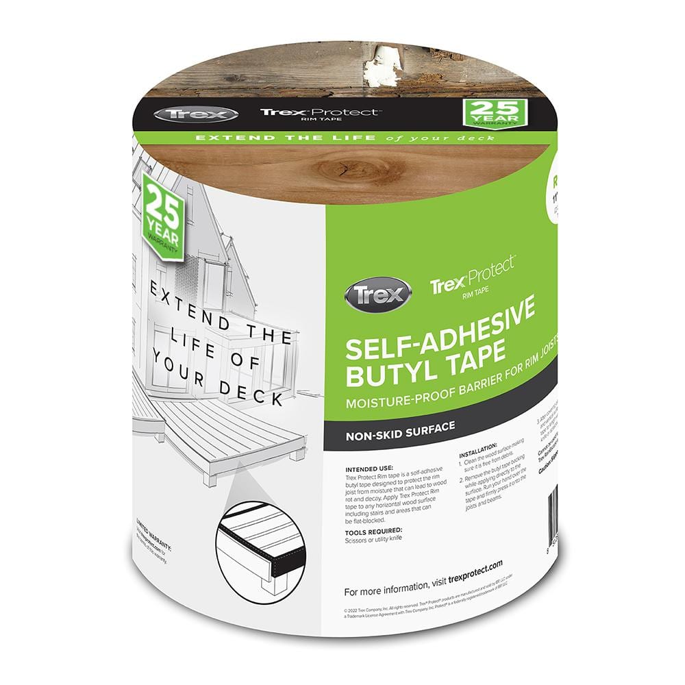 Trex 11 in. x 50 ft. Rim Tape Self-Adhesive Butyl Tape TP0031 - The ...