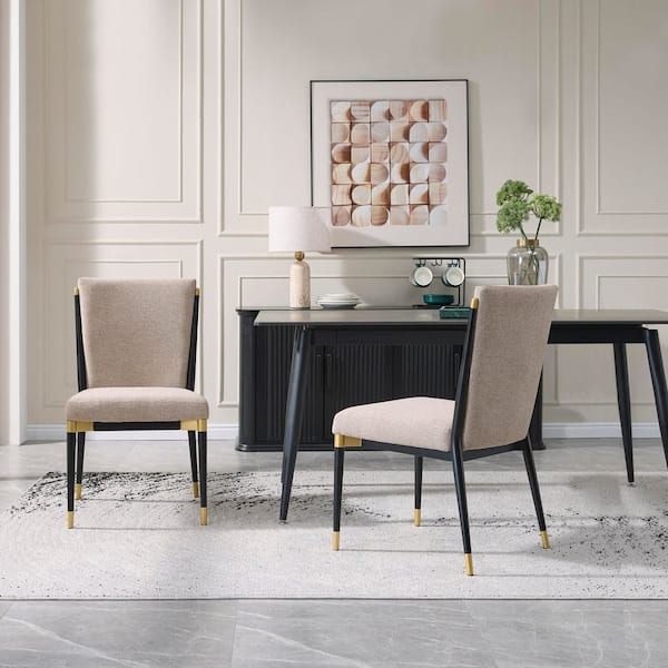CHRISTOPHER KNIGHT HOME Immortal Black+Brown Polyester Upholstered Wood ...