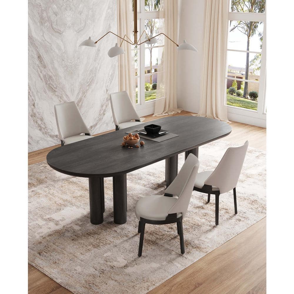 Manhattan Comfort Kara Modern Light Gray Faux Leather and Velvet ...