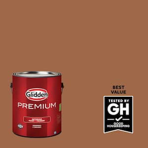 Glidden Premium 1 gal. PPG1069-6 Foxfire Brown Flat Exterior Latex ...