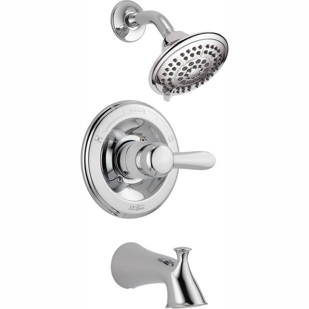 Delta Lahara 1-Handle Tub and Shower Faucet Trim Kit Only in Chrome ...