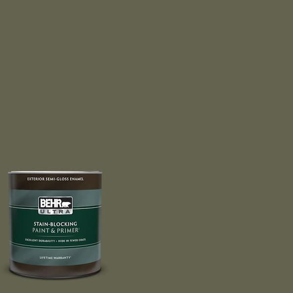 BEHR ULTRA 1 qt. #N350-7A Mountain Olive Semi-Gloss Enamel Exterior ... BEHR ULTRA 1 qt. #N350-7A Mountain Olive Semi-Gloss Enamel Exterior ...