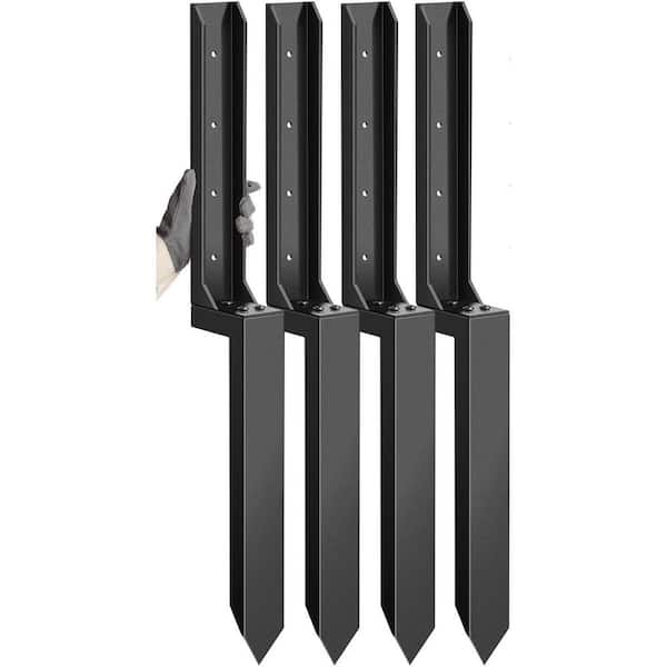 Wellco 1 Pack 33.46 in. Black Metal Heavy-Duty U-Shaped Fence Post ...