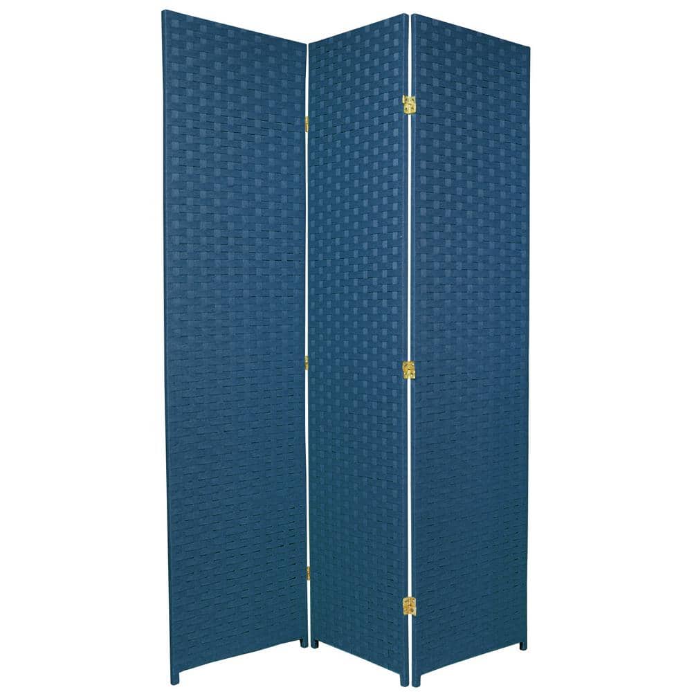 Oriental Furniture 6 ft. Blue Jeans 3-Panel Room Divider SSFIBER2-3P ...