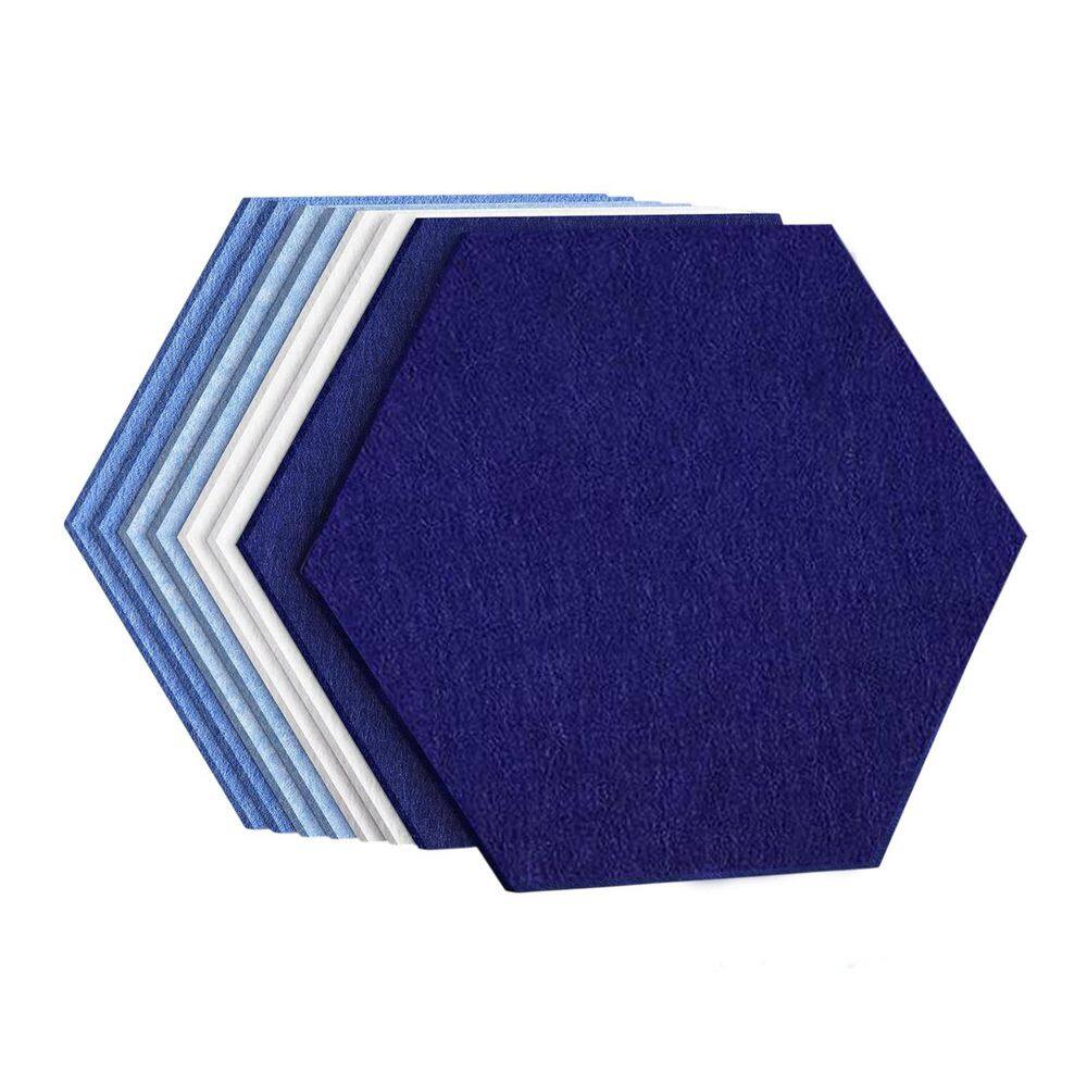 8-Pack Hexagon Felt Bulletin Board 12 Inch Notice Boards with 30 Push ...