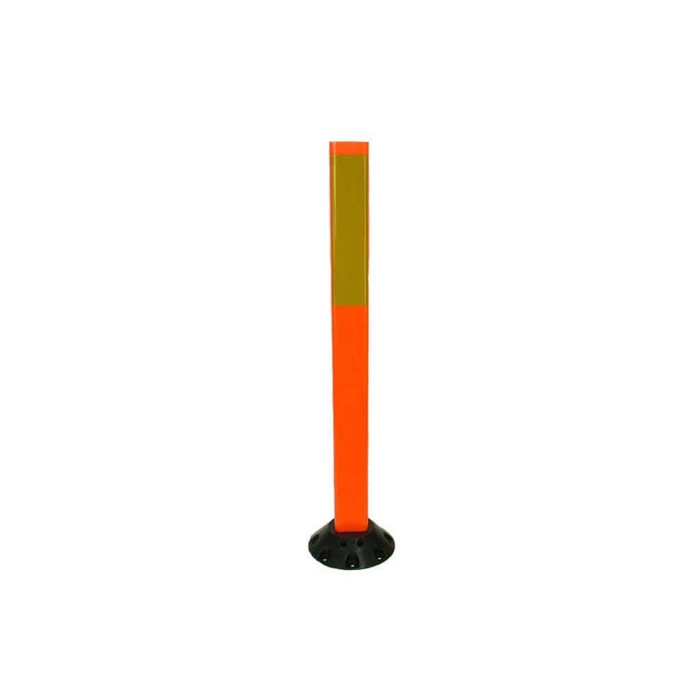 Three D Traffic Works 36 in. Orange Delineator Post with Base and 3 in ...
