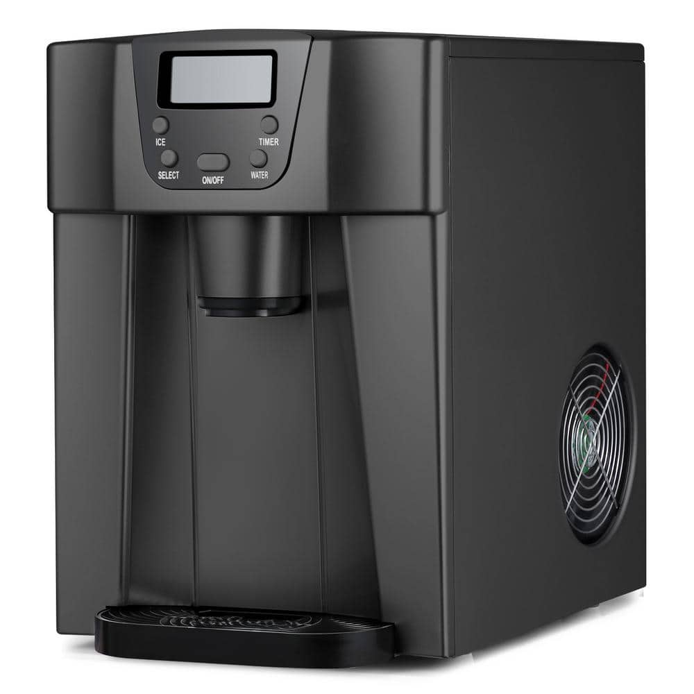 JEREMY CASS 10 in. 44 lbs. Portable Ice Maker in Black, 2 Size Nugget ...