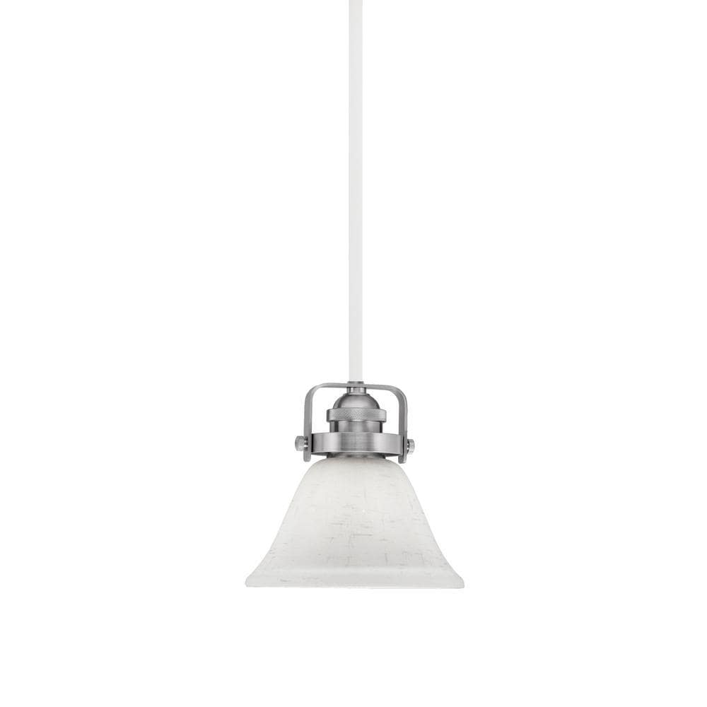 Decatur 60-Watt 1-Light White & Nickel Light mini Pendant with 7 in ...