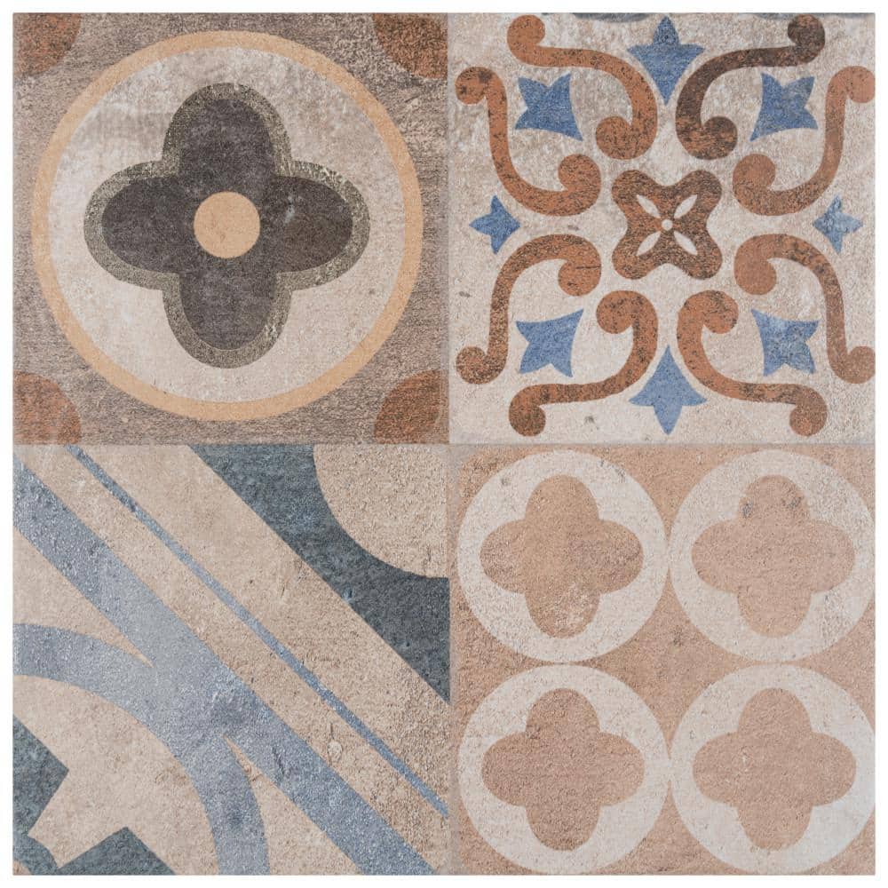 Merola Tile Cazorla Deco Yedra 11-7/8 in. x 11-7/8 in. Porcelain Floor ...