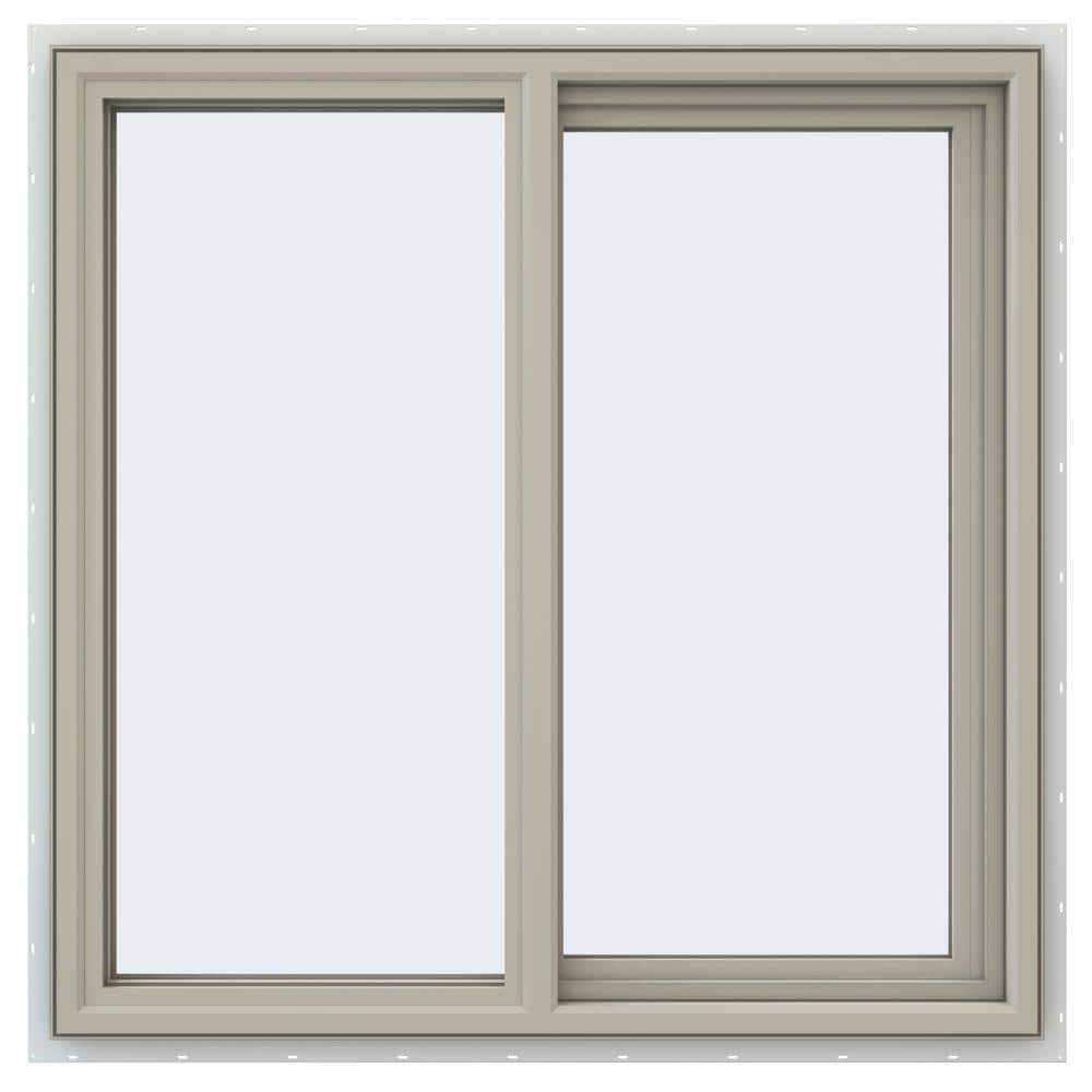 JELD-WEN 35.5 in. x 35.5 in. V-4500 Series Desert Sand Vinyl Right ...