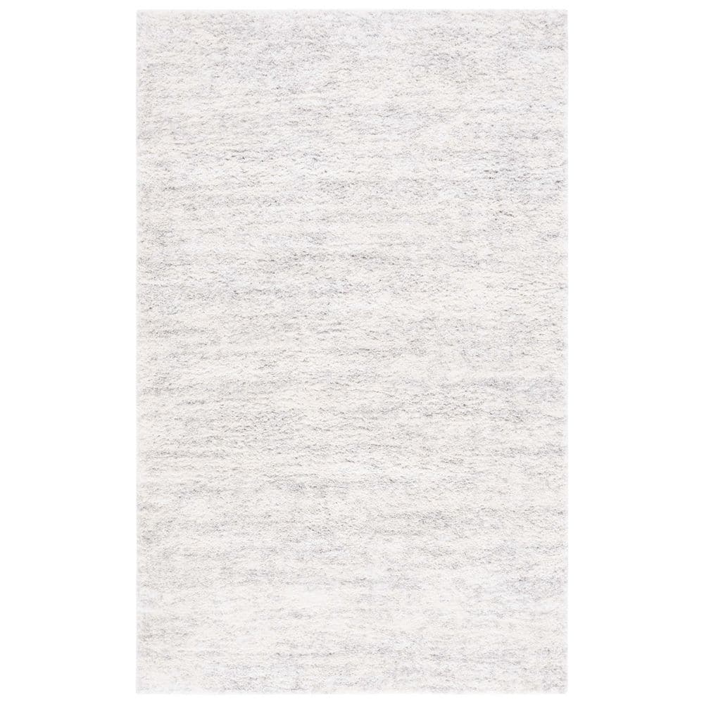 SAFAVIEH Berber Shag 6 ft. x 8 ft. Ivory/Light Gray 2-Toned Solid Area ...
