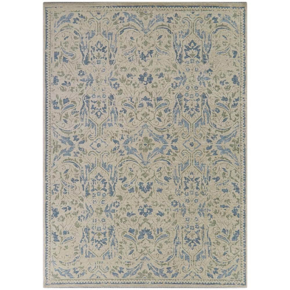 BALTA Busselle Blue 8 ft. x 10 ft. Floral Area Rug 3122686 - The Home Depot