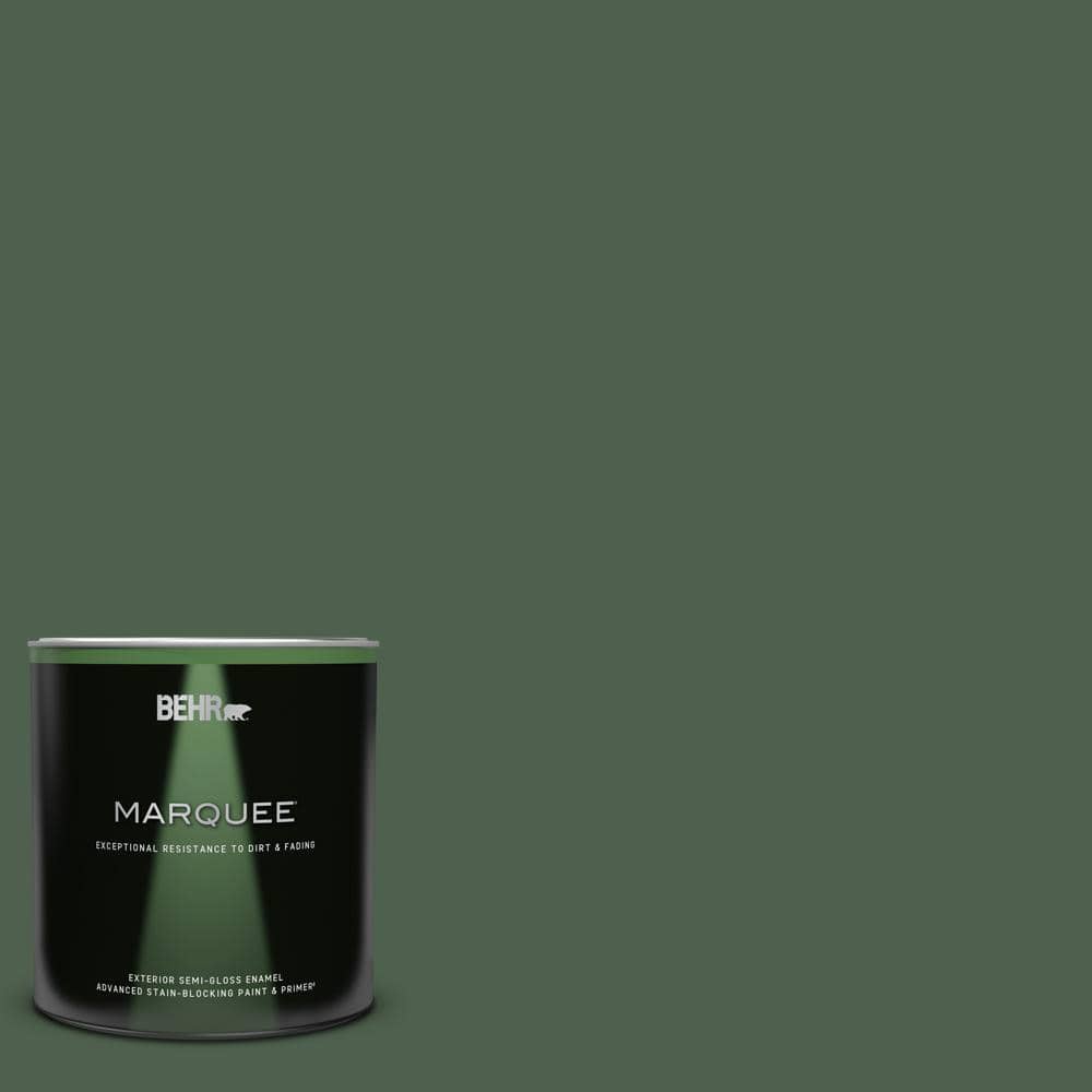 BEHR MARQUEE 1 qt. #450F-7 Hampton Green Semi-Gloss Enamel Exterior ...