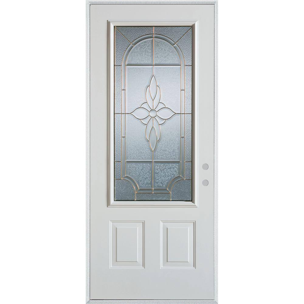 Stanley Doors 36 in. x 80 in. Traditional Patina 3/4 Lite 2-Panel ...