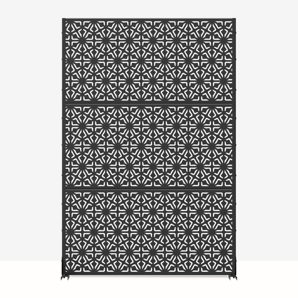 PexFix 72 in. x 47 in. Outdoor Galvanized Metal Decorative Garden Fence ...