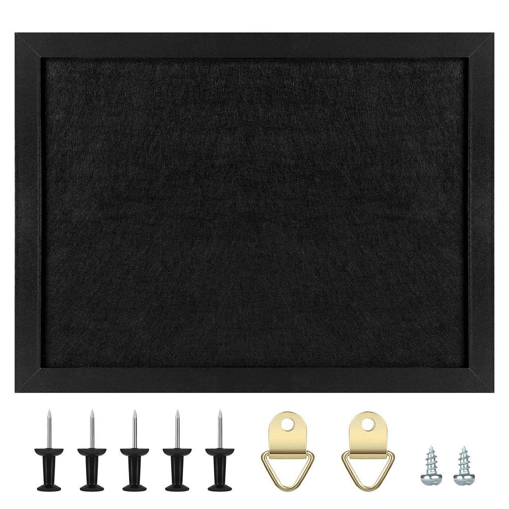 NVNOO 11.8 in. x 8.6 in. x 0.7 in. Outdoor/Indoor Black Cork Bulletin ...
