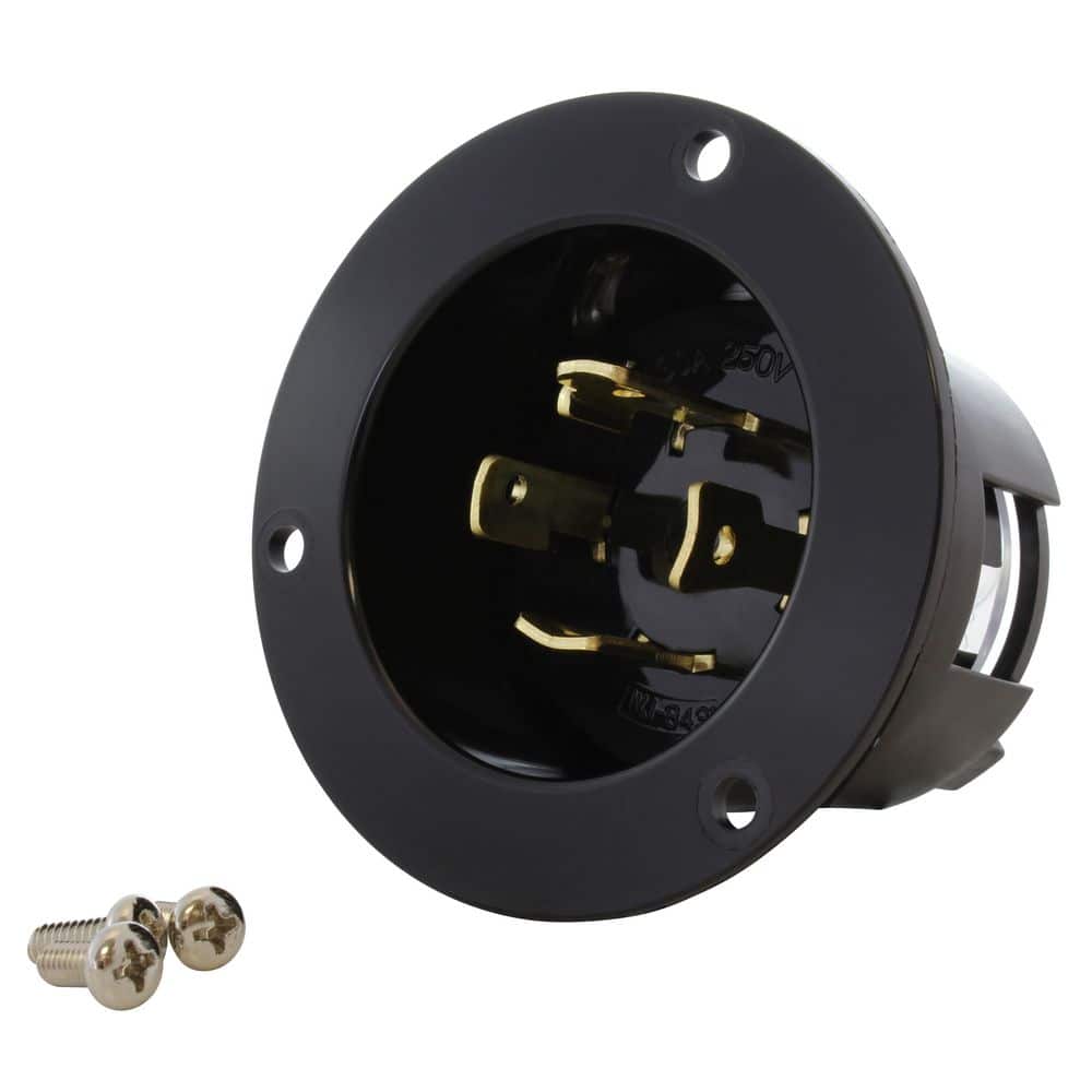 AC WORKS 30 Amp 3-Phase 250-Volt L15-30P Power Input Inlet UL and C-UL ...