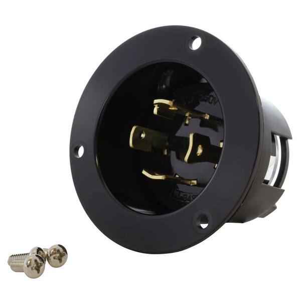 AC WORKS 30 Amp 3-Phase 250-Volt L15-30P Power Input Inlet UL and C-UL ...
