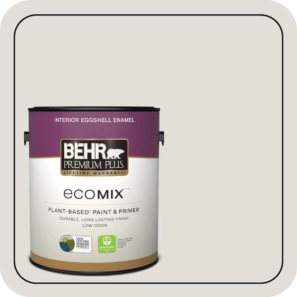 BEHR PREMIUM PLUS 1 gal. #BWC-21 Poetic Light Eggshell Enamel EcoMix ...