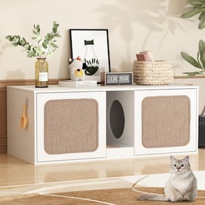 FUFU&GAGA Large Cat Litter Box Enclosure for 2 Cats, Indoor Wood ...
