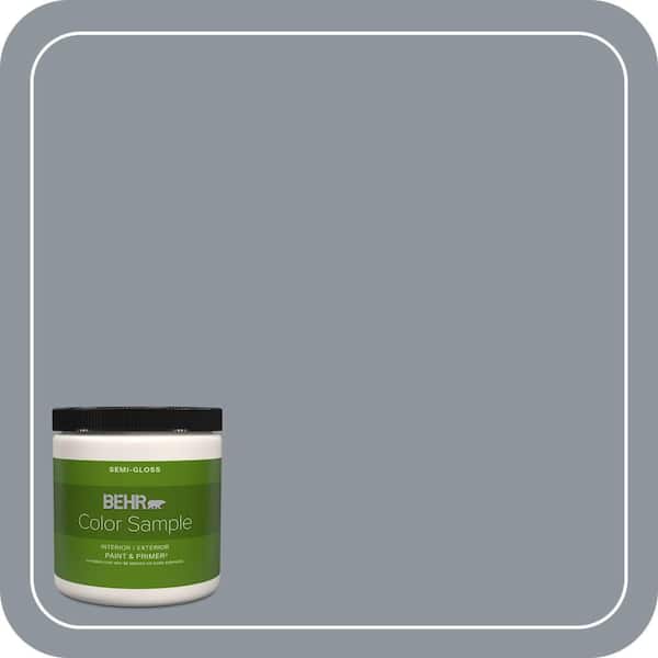 BEHR PREMIUM PLUS 8 oz. #MQ5-21 Radiant Silver Semi-Gloss Interior ...
