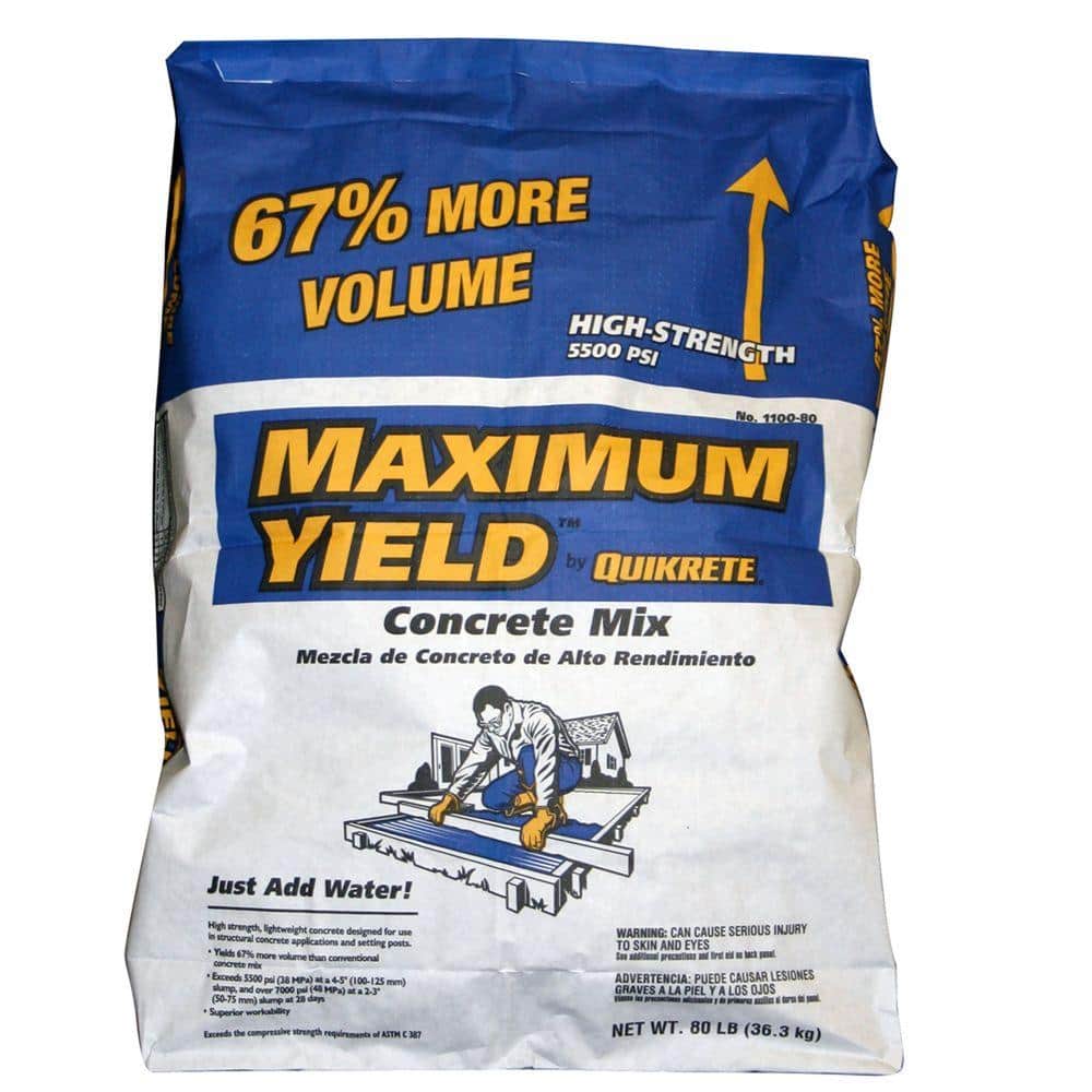 Quikrete 80 lb. Maximum Yield Concrete Mix 110080 - The Home Depot