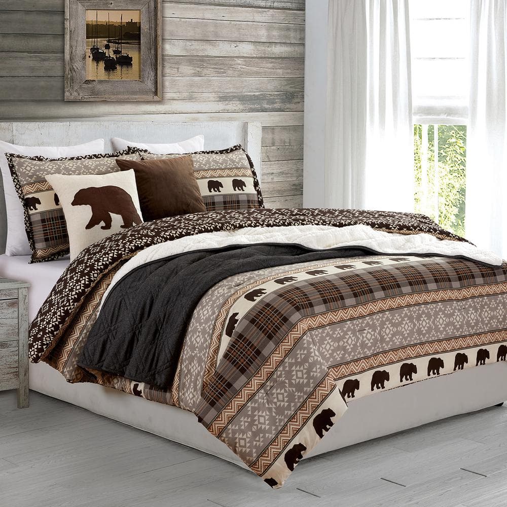 Harper Lane Grizzly 6-piece Microfiber Brown King Comforter Set 15662 ...