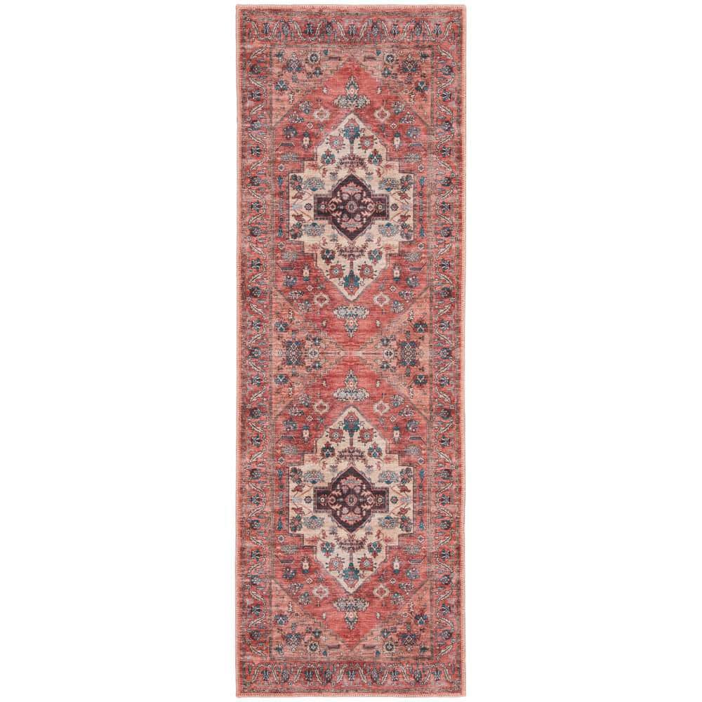 Nourison Brilliance Machine Washable Rust Multicolor 2 ft. x 6 ft ...